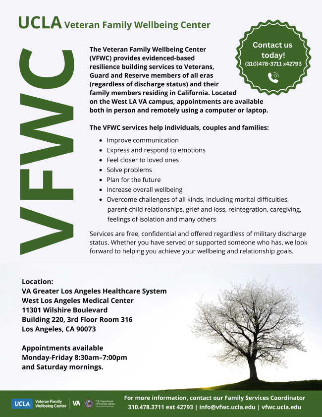 UCLA Veteran Family Wellbeing Center: Resilience-Building Services for ...